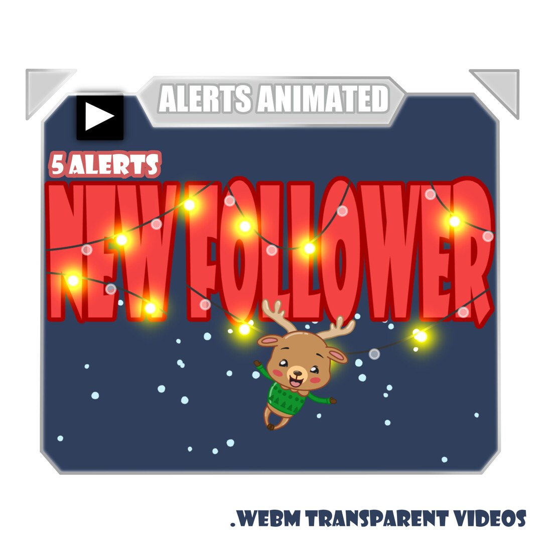 Animated Reindeer Christmas Alert for Twitch | Cute Christmas Alert for ...