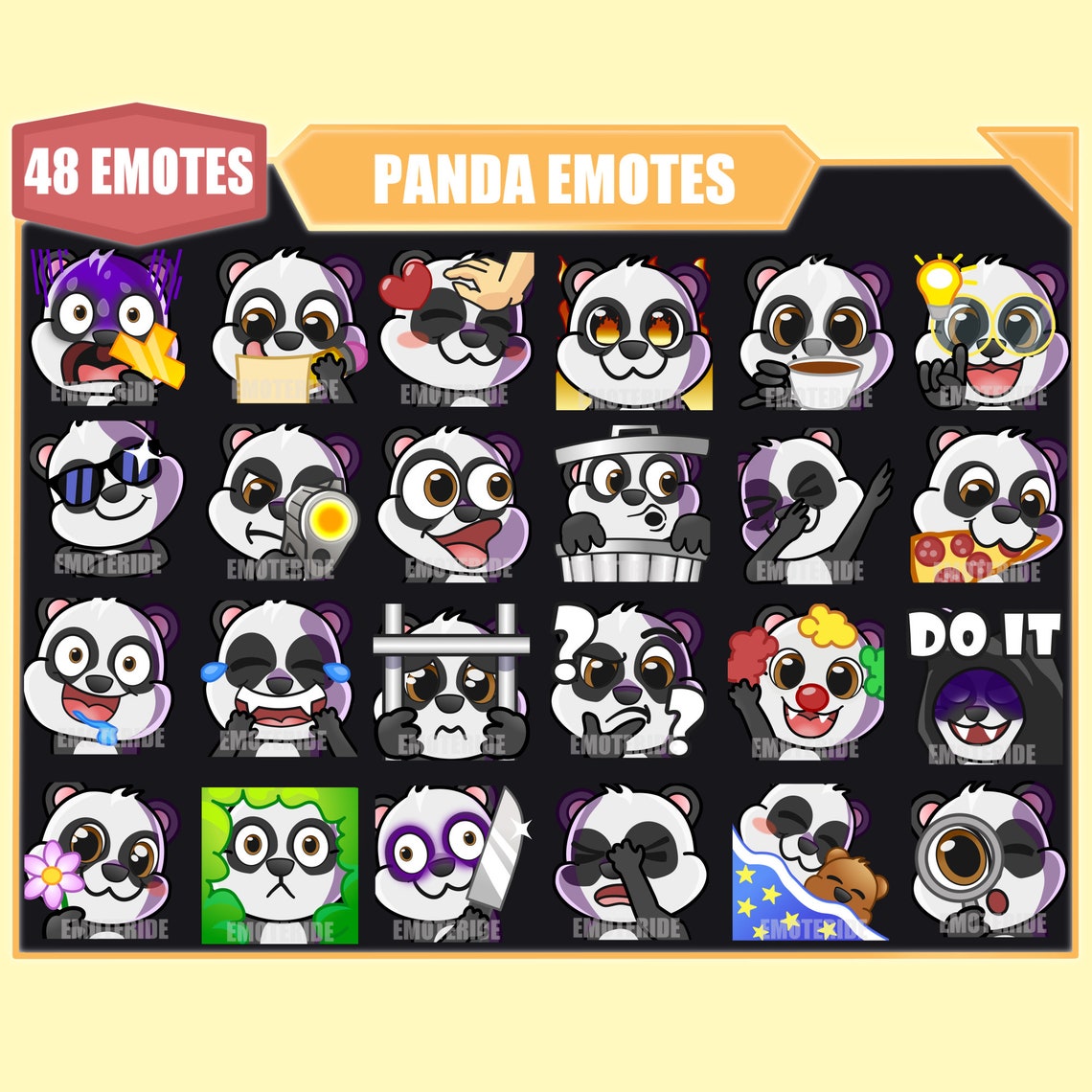 PANDA Emote Bundle for Twitch Youtube Emotes Discord Emotes Streamer ...