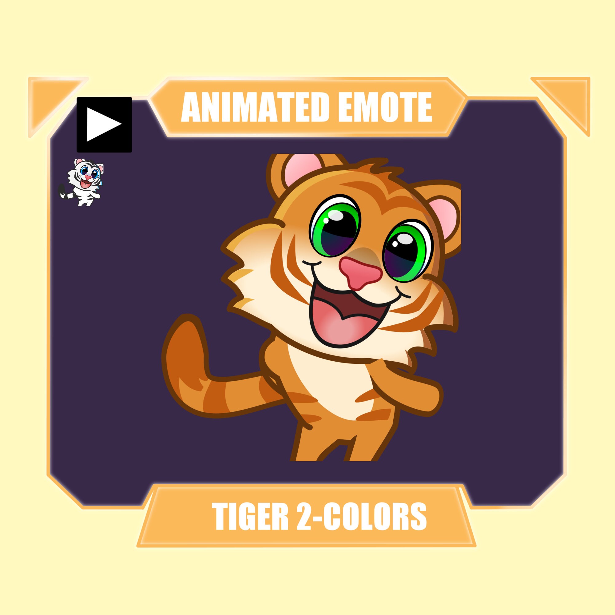 ANIMATED Tiger Cute Dance Emote for Twitch Kick Discord Youtube ...