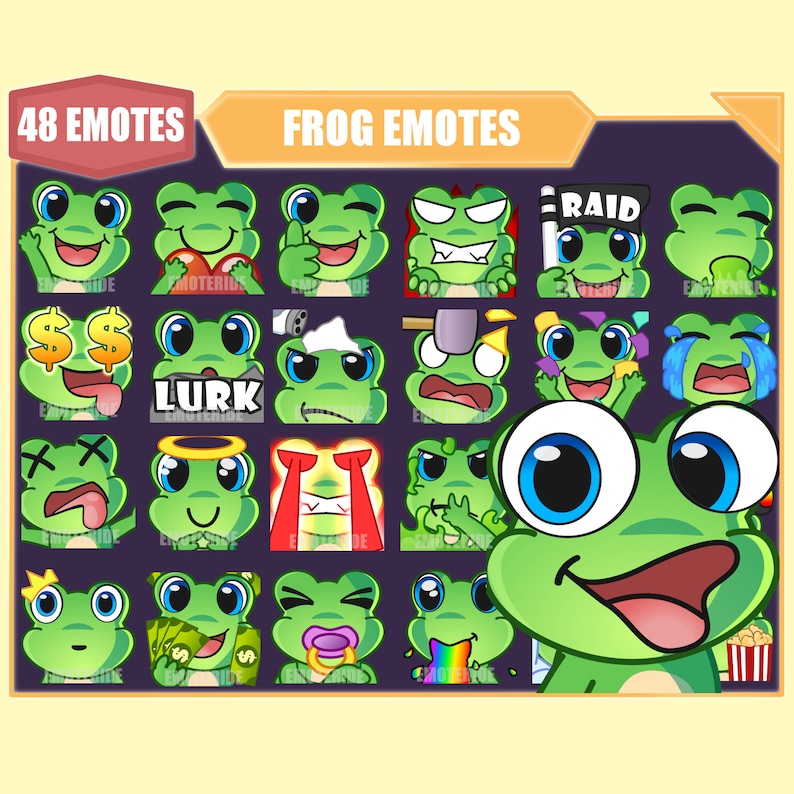FROG Emote Bundle for Twitch Youtube Emotes Discord Emotes Streamer ...