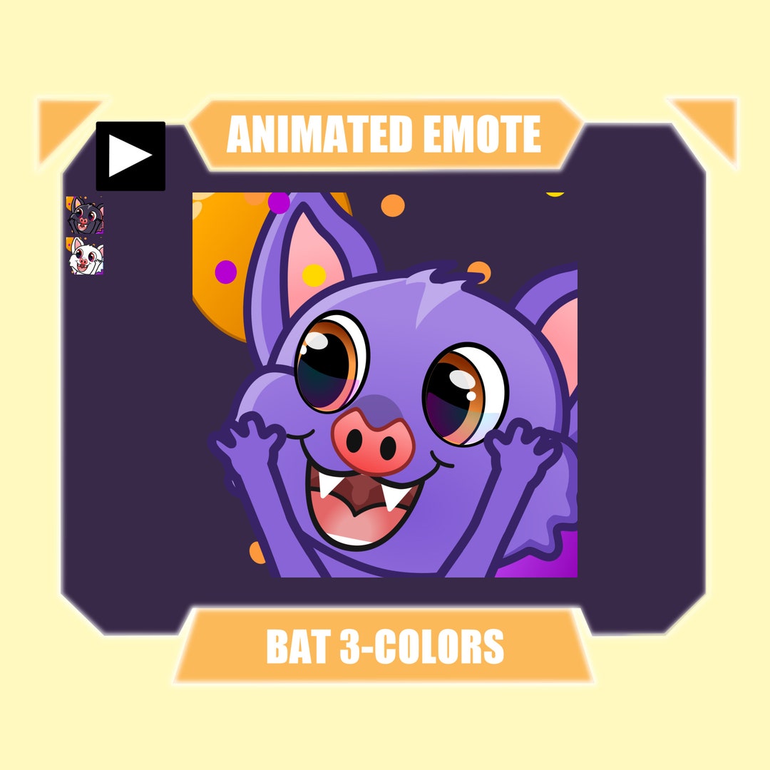 ANIMATED Bat Hype Halloween Emote for Twitch Kick Discord Youtube | Bat ...