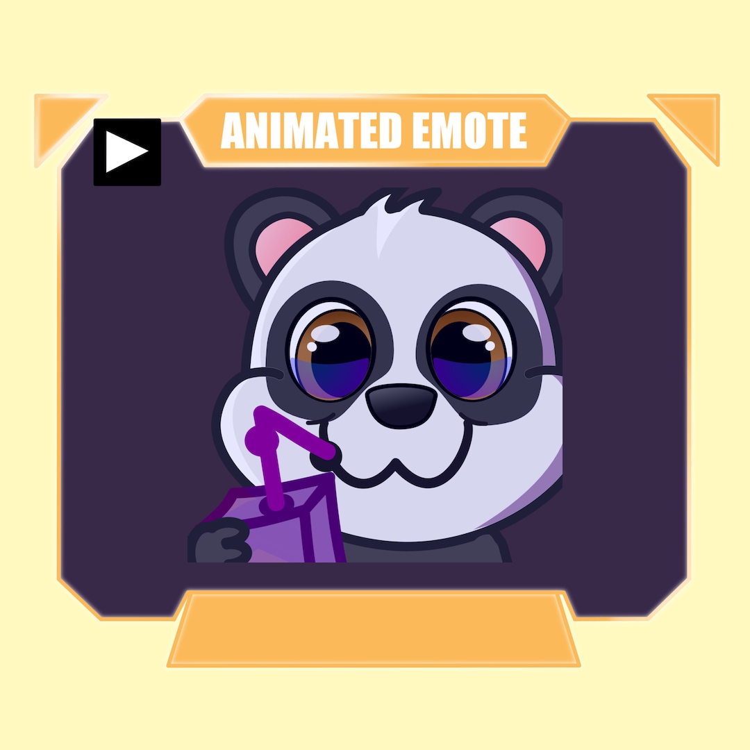 ANIMATED Panda Sipping Juice Box Emote for Twitch Discord Youtube ...