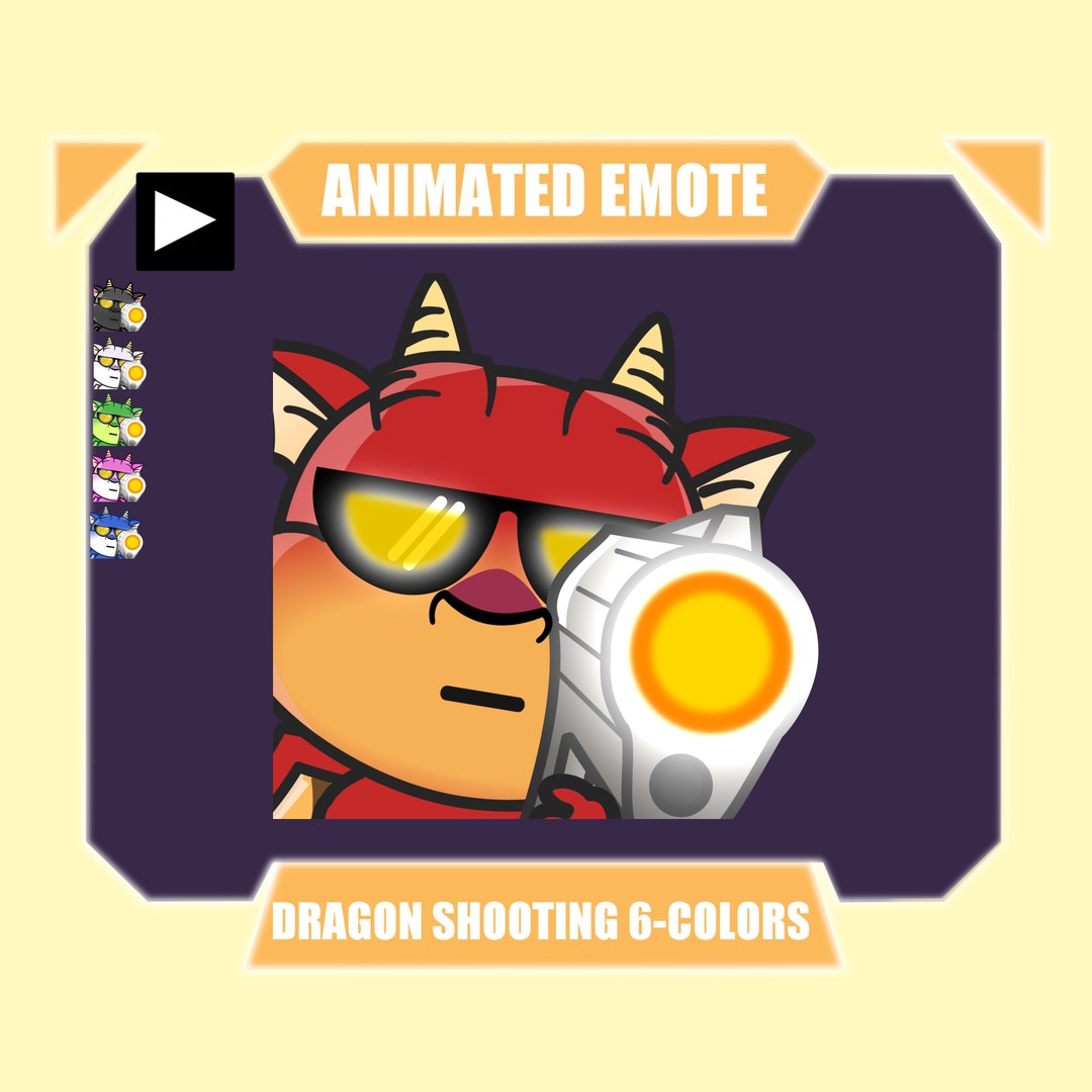 ANIMATED Dragon Shooting Gun Emote for Twitch Discord Youtube Stream ...