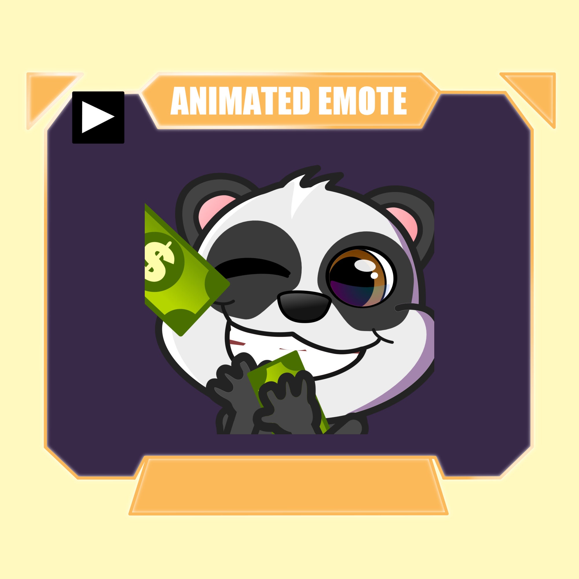 ANIMATED Panda Throwing Money Emote for Twitch Kick Discord Youtube ...