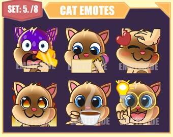 Coffee Cat Emote Pack - Etsy