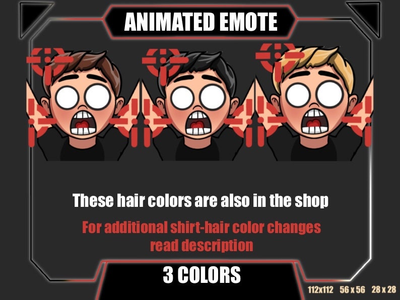 Animated Emote for Twitch Discord Youtube | Stream Sniped | Black Hair ...