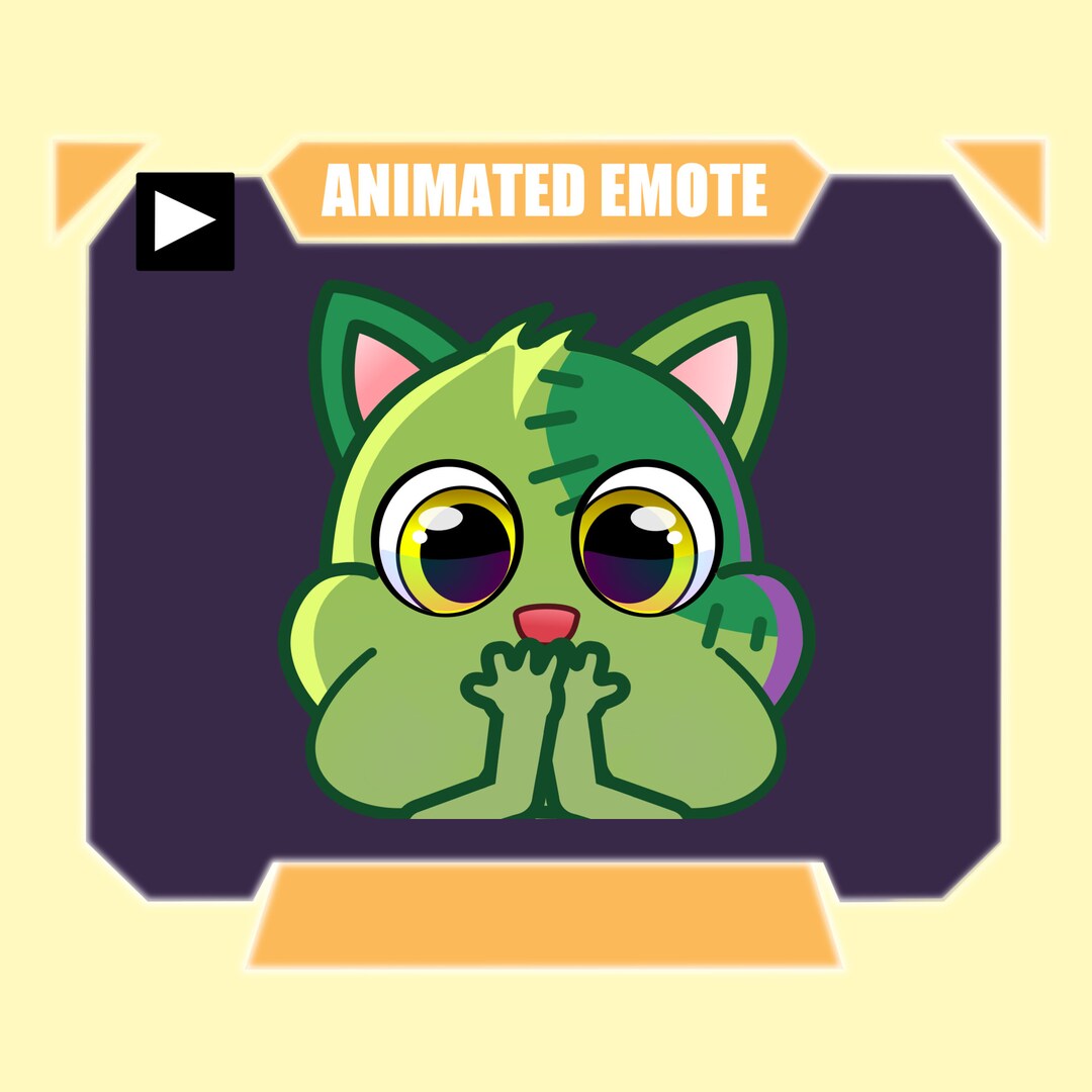 ANIMATED Zombie Cat Rainbow Puke Halloween Emote for Twitch Kick ...