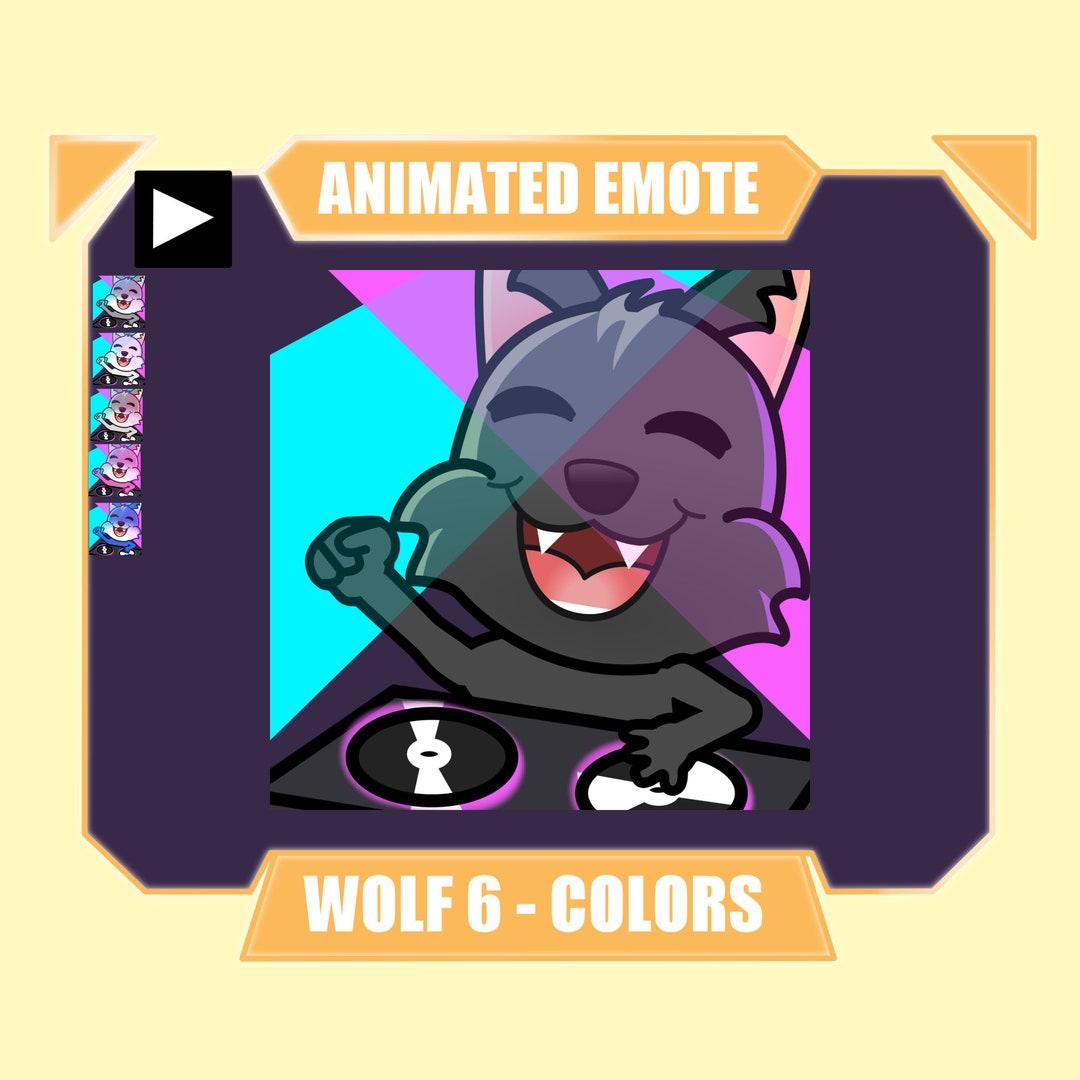 ANIMATED Wolf DJ Play Music Emote for Twitch Kick Discord Youtube ...