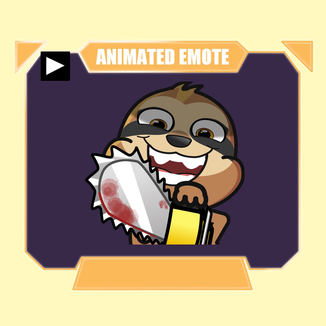 ANIMATED Sloth With Chainsaw Halloween Emote for Twitch Kick Discord ...