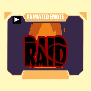 Animated and Static RAID Text Emote for Twitch Discord Youtube ...
