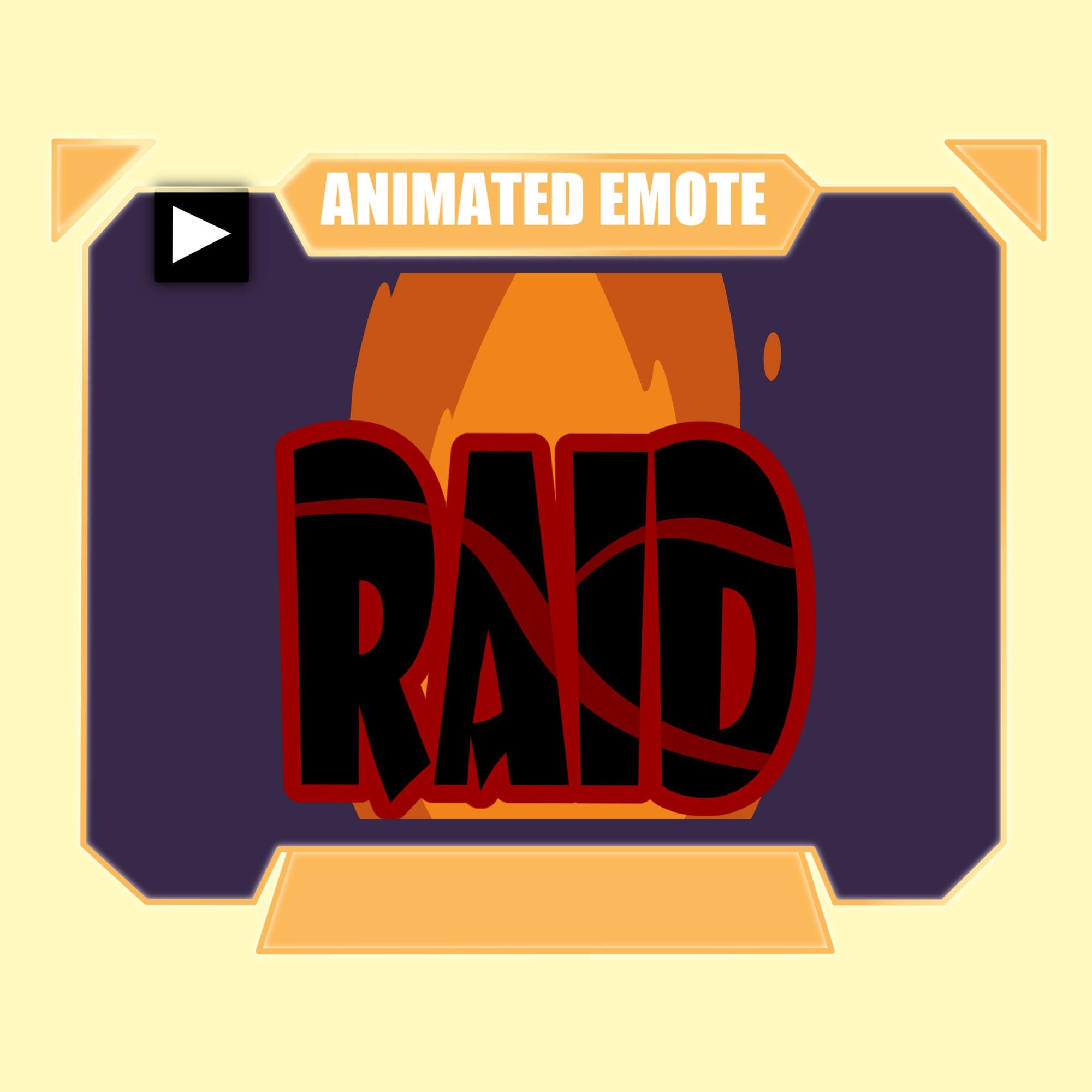 Animated and Static RAID Text Emote for Twitch Discord Youtube Flaming ...