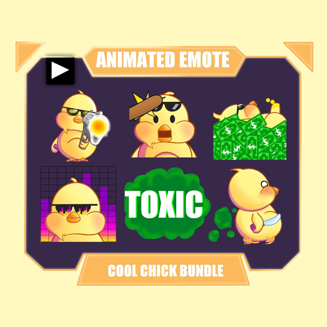 ANIMATED EMOTE BUNDLE Cool Chick Duck Emotes for Twitch Discord | Chick ...
