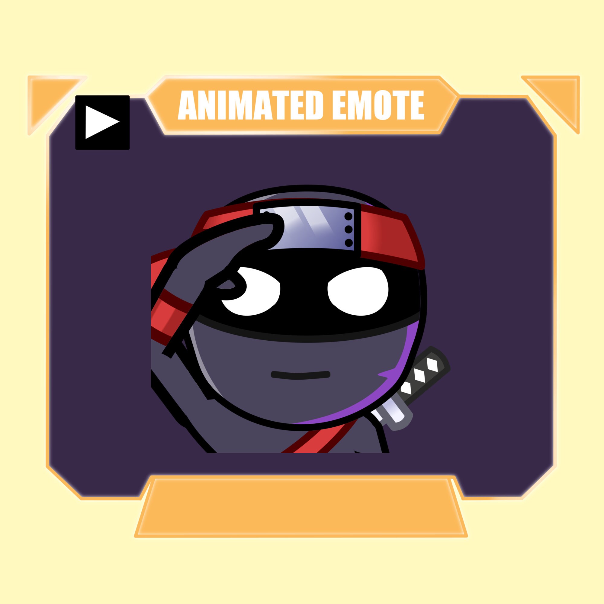 ANIMATED Black Ninja Salute Emote for Twitch Kick Discord Youtube ...
