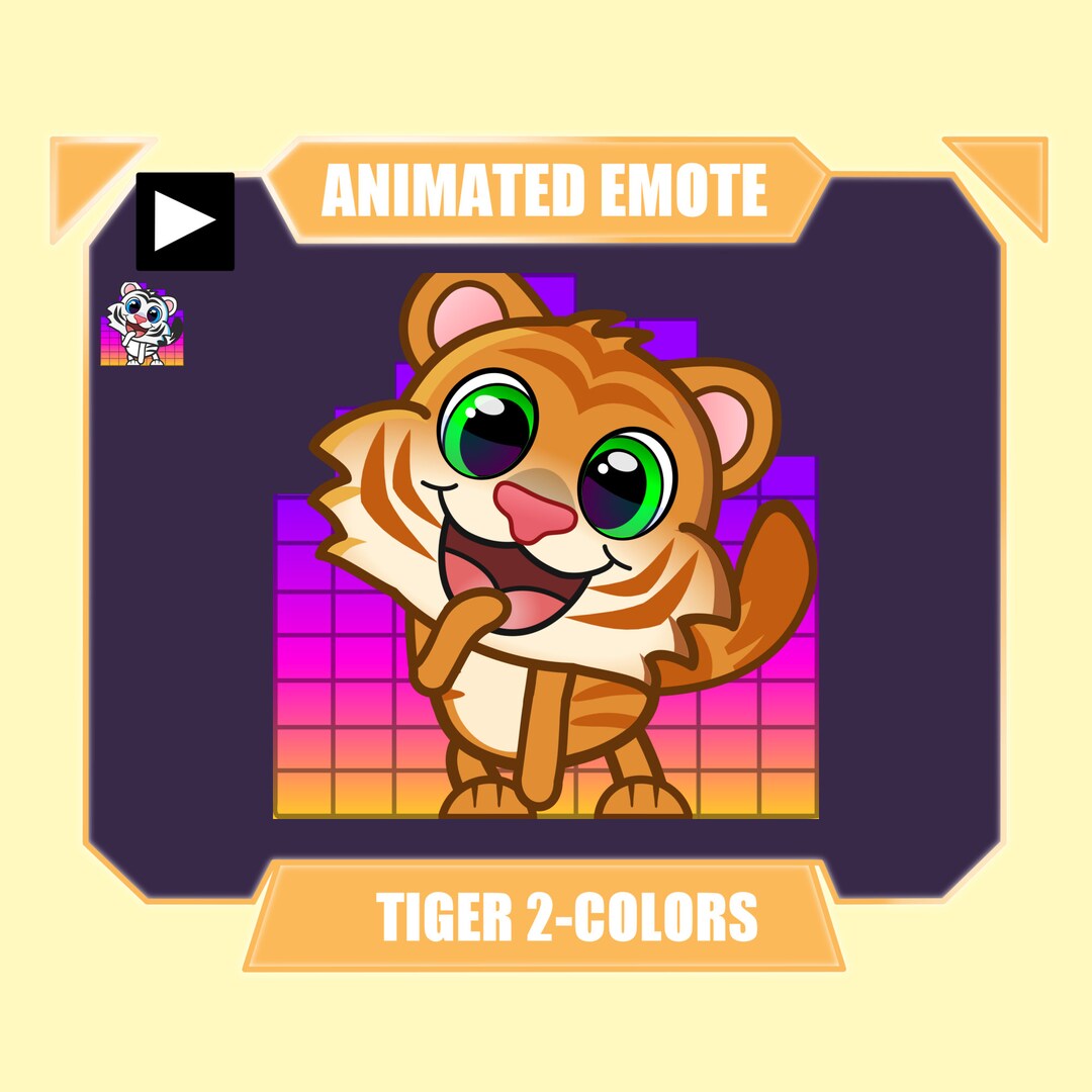 ANIMATED Cute Tiger Dance Emote for Twitch Discord Youtube | Tiger ...