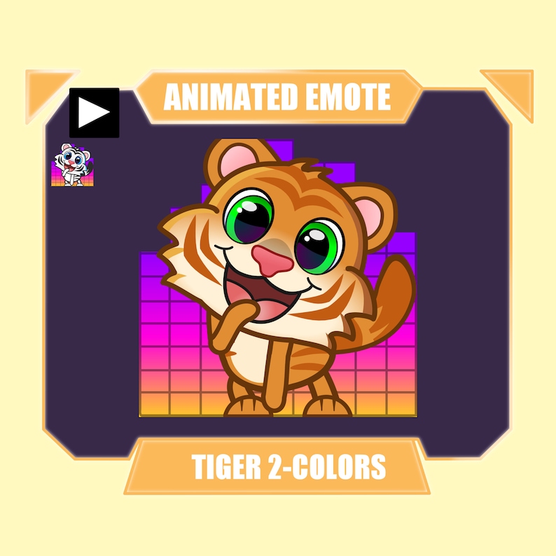 ANIMATED Cute Tiger Dance Emote for Twitch Discord Youtube | Tiger ...