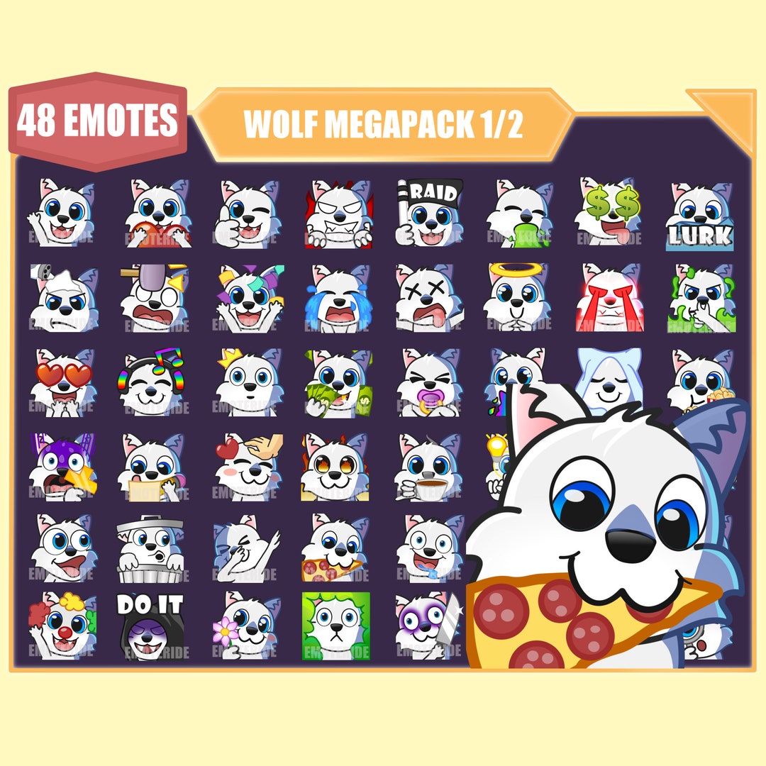 WHITE WOLF Emote Bundle for Twitch | Youtube Emotes | Discord Emotes ...