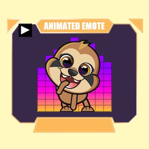 ANIMATED Cute Sloth Dance Emote | Dancing Emote for Twitch Kick Discord ...