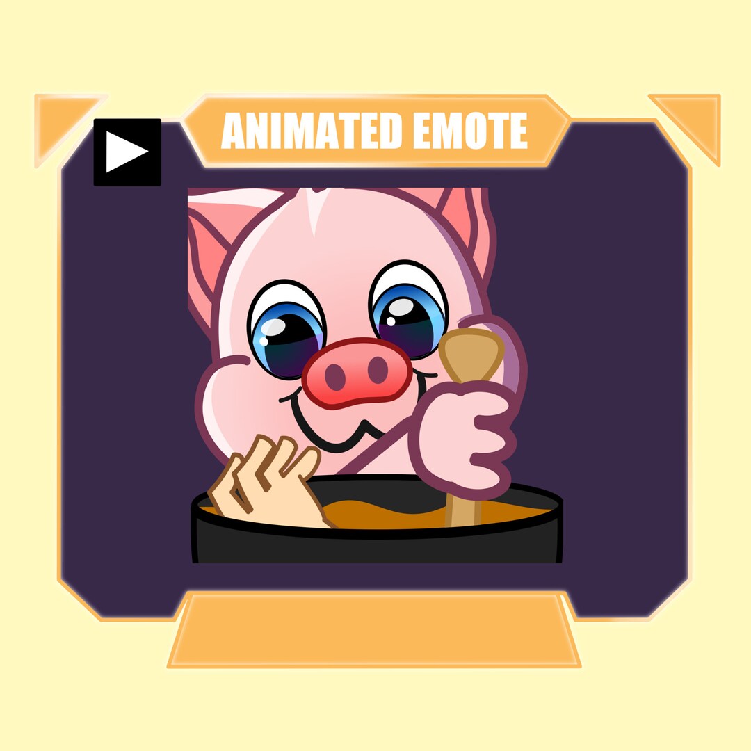 ANIMATED Pig Cooking Emote for Twitch Kick Discord Youtube Stream ...