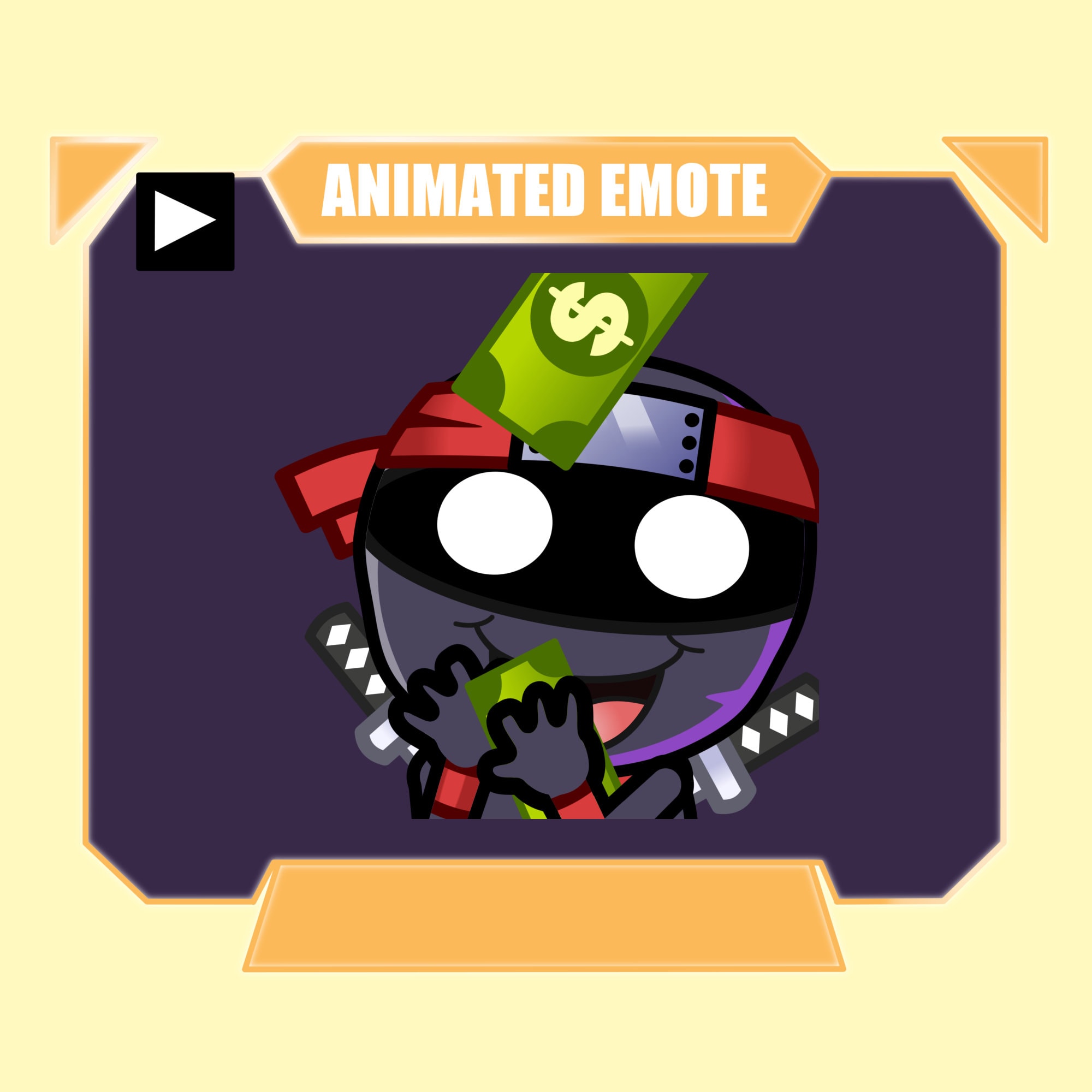 ANIMATED Ninja Throwing Money Emote for Twitch Kick Discord Youtube ...