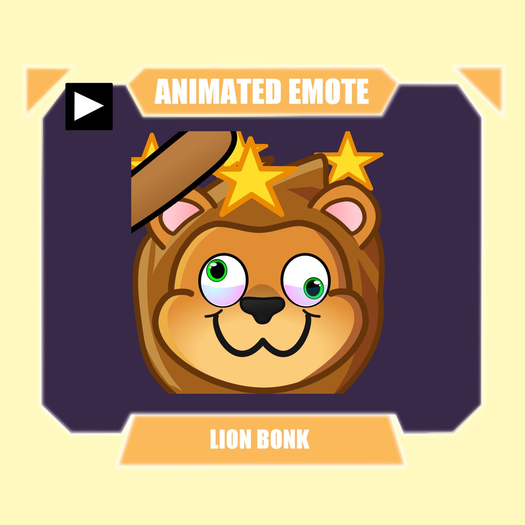 ANIMATED Lion Bonk Emote for Twitch Discord Youtube Stream | Funny Lion ...