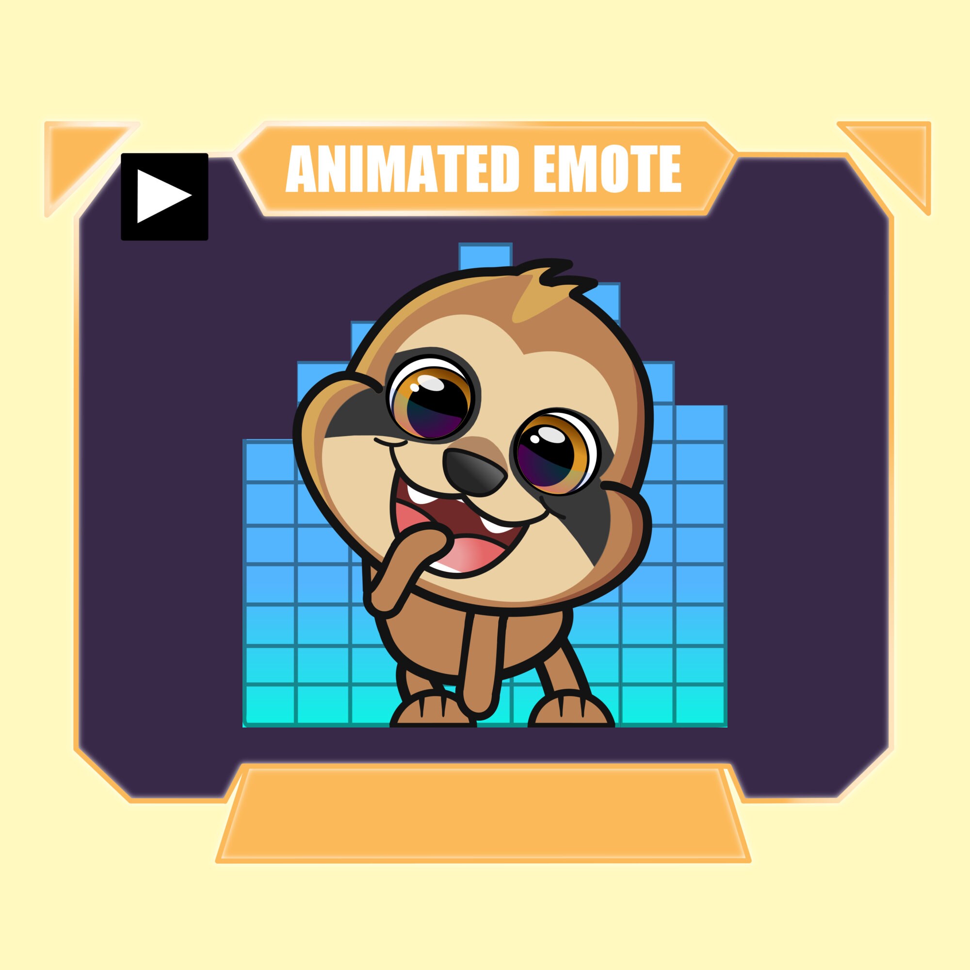 ANIMATED Cute Sloth Dance Emote for Twitch Kick Discord Youtube Color ...