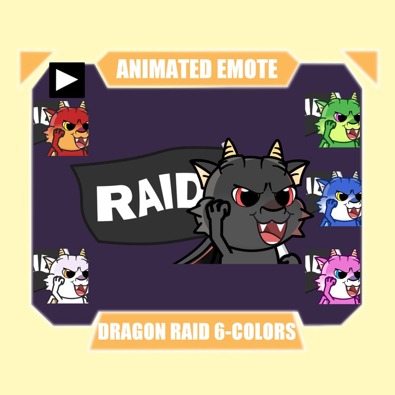 ANIMATED Cute Dragon Raid Emote for Twitch Discord Youtube - Etsy