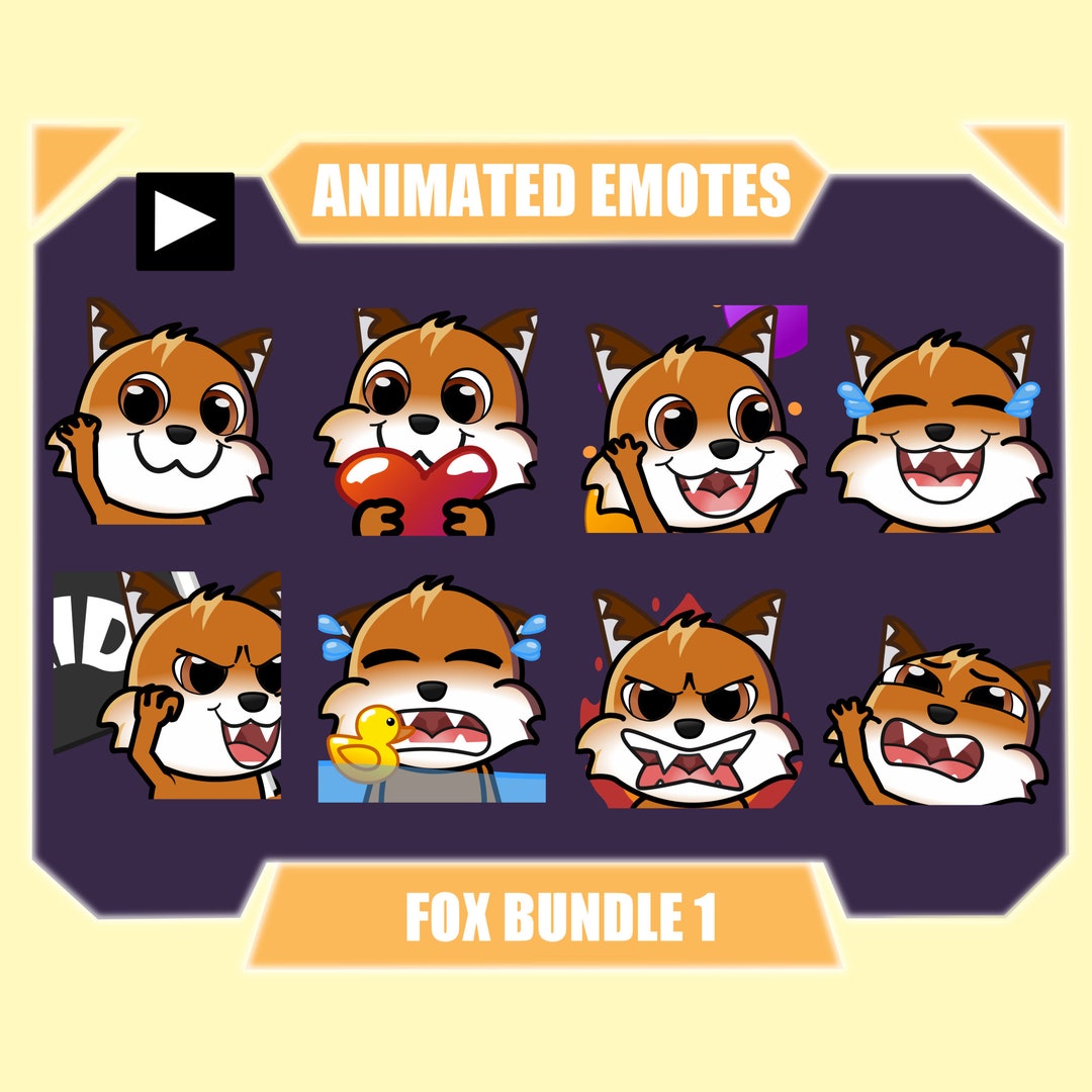 FOX ANIMATED Emote Pack for Twitch | Youtube Emotes | Discord Emotes ...