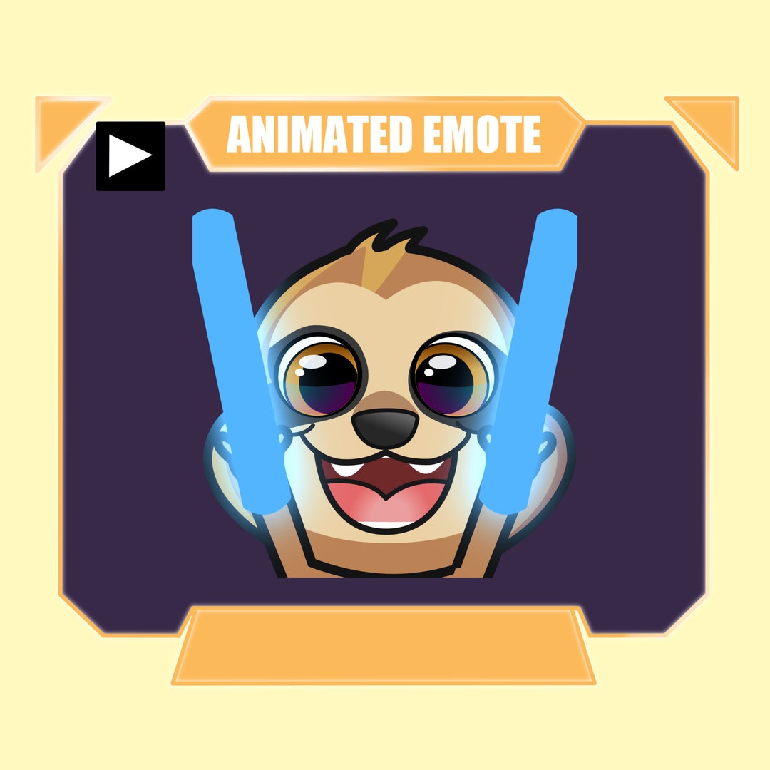 ANIMATED Sloth Cool Rave Color Changing Emote for Twitch Kick Discord ...