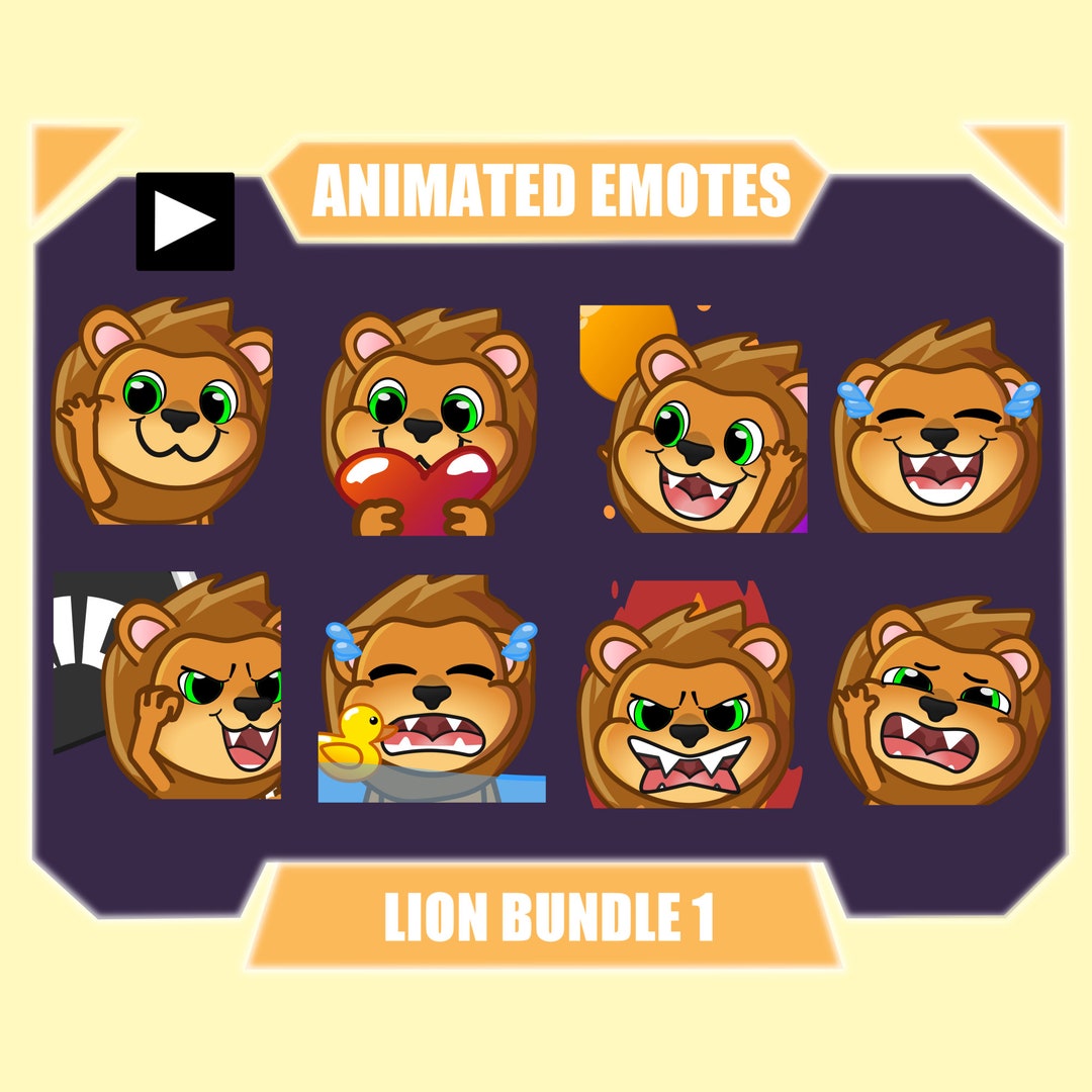 LION ANIMATED Emote Pack for Twitch | Youtube Emotes | Discord Emotes ...