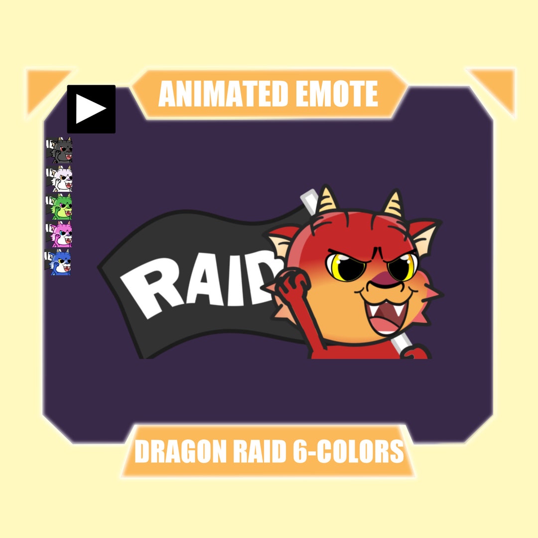 ANIMATED Cute Dragon Raid Emote for Twitch Discord Youtube | Dragon ...