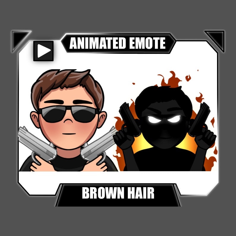 Animated Gun Emote for Twitch Discord Youtube Cool Guy With - Etsy