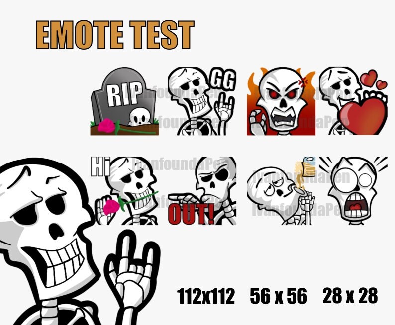 Skeleton Twitch Emote Bundle | Youtube Emote | Discord Emote | Streamer ...