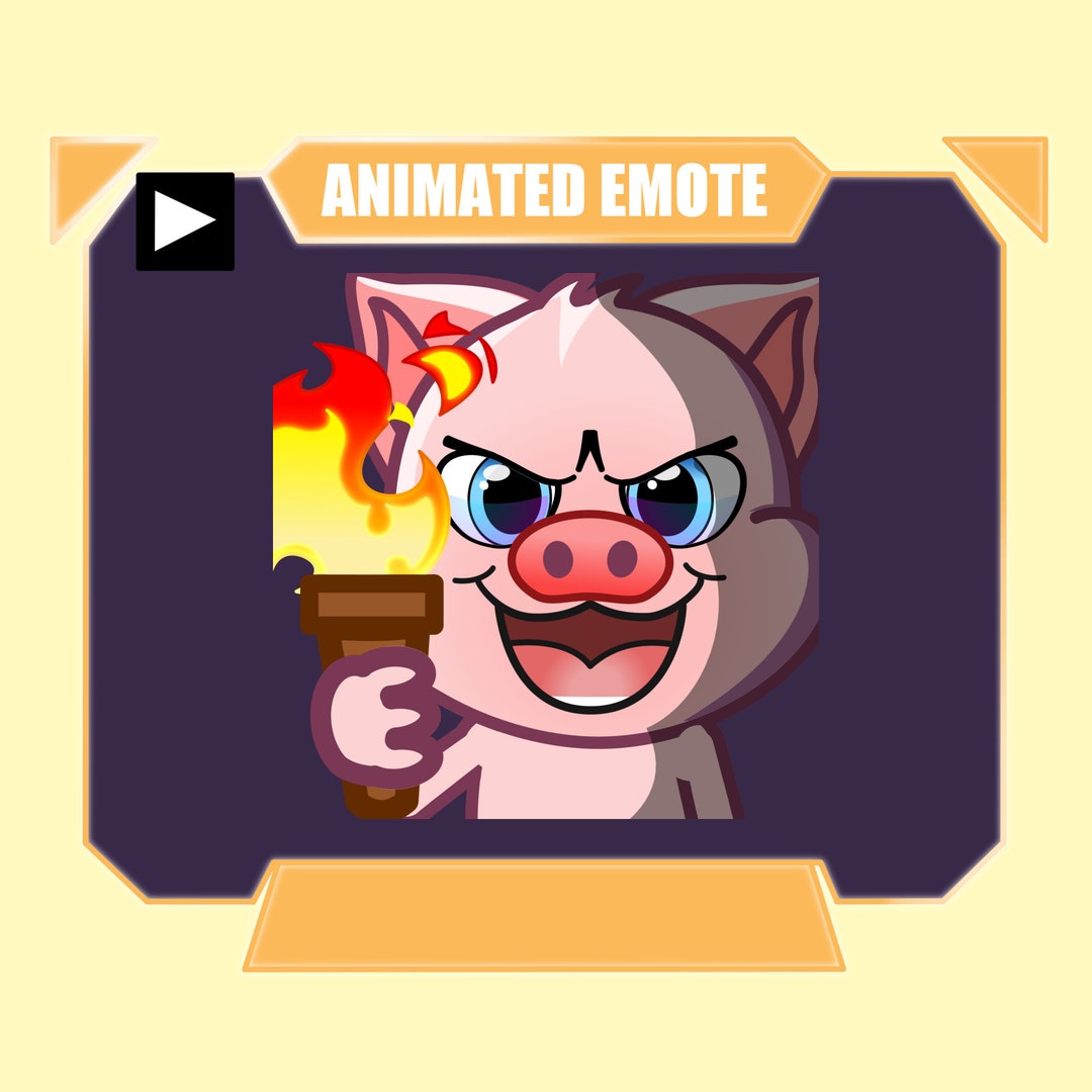 ANIMATED Pig Riot Emote for Twitch Kick Discord Youtube Stream | Pink ...