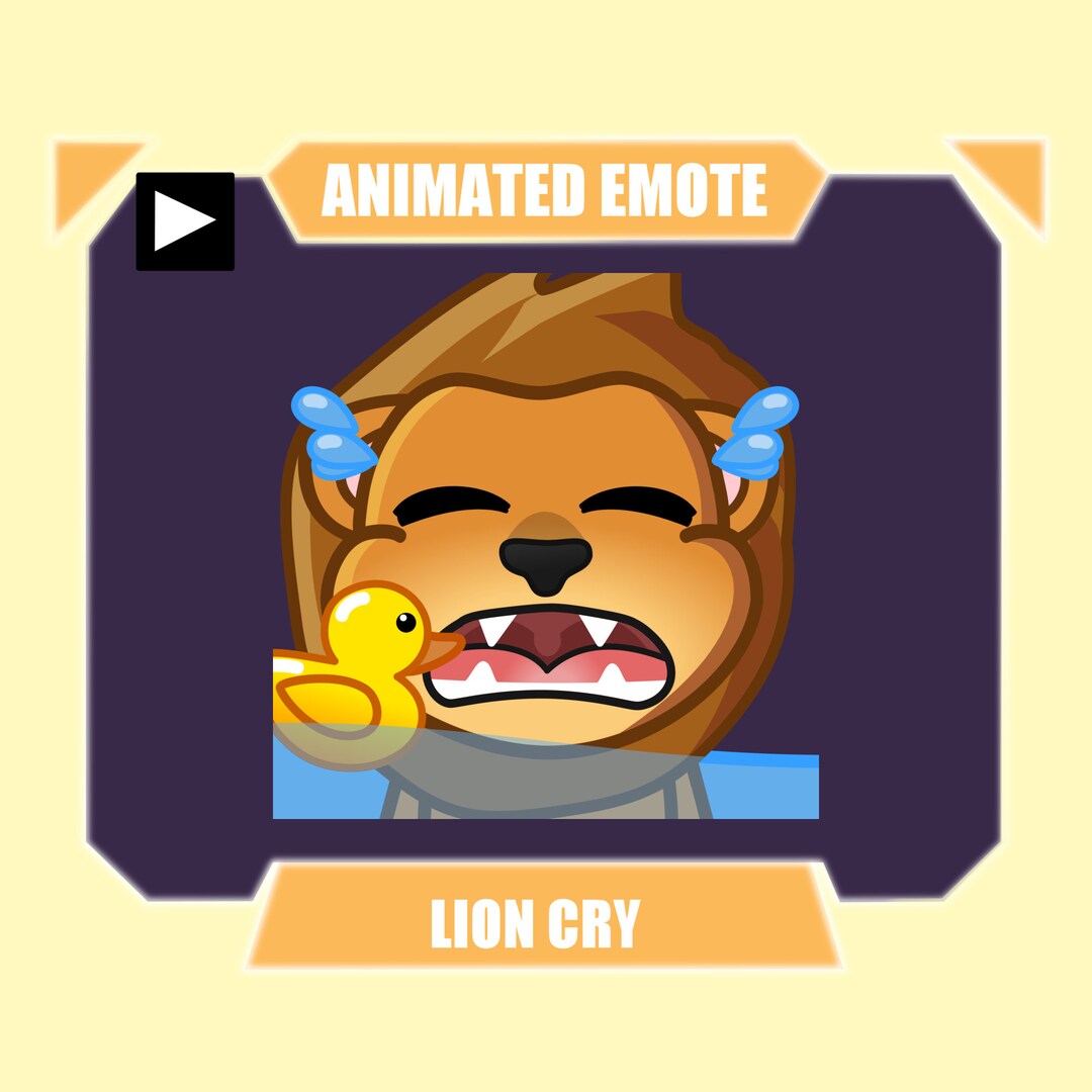 ANIMATED Lion Crying Emote for Twitch Discord Youtube Stream | Sad Lion ...