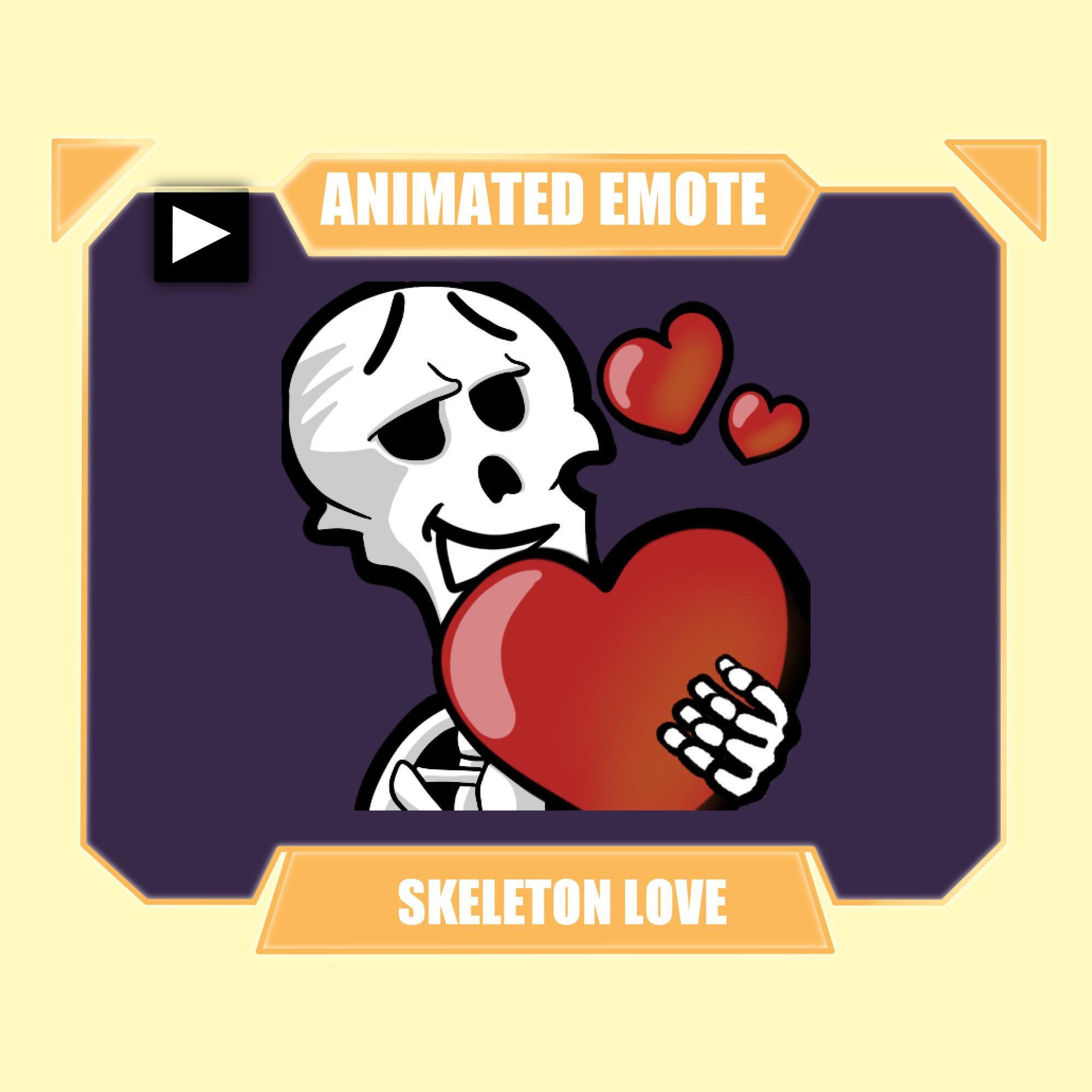 Animated Skeleton Love Emote | Animated Twitch Emote | Discord Emote ...