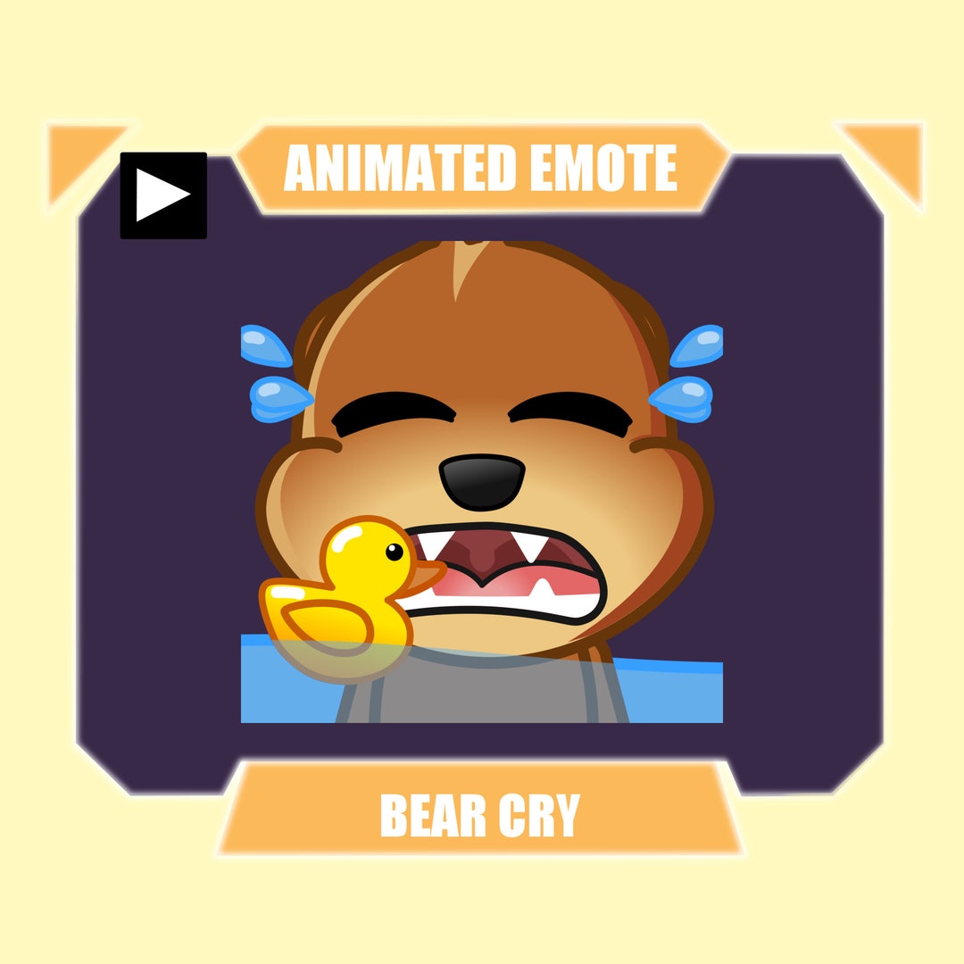 ANIMATED Bear Crying Emote for Twitch Discord Youtube Stream | Brown ...