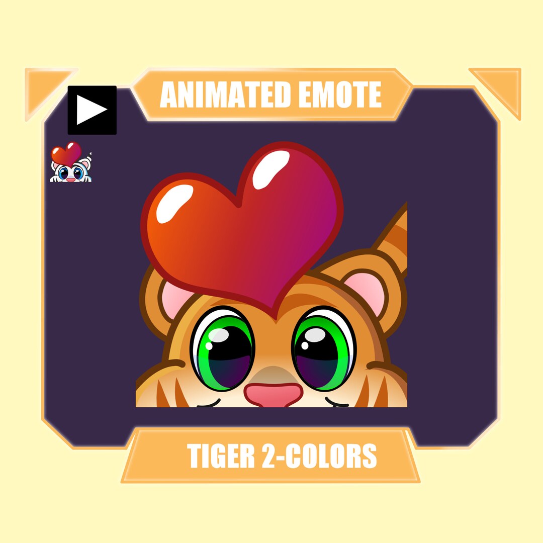 ANIMATED Tiger With Balloon Emote for Twitch Kick Discord Youtube ...