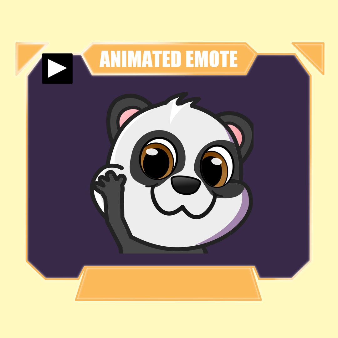ANIMATED Panda Emote Waving Hi Hello for Twitch Kick Discord Youtube ...
