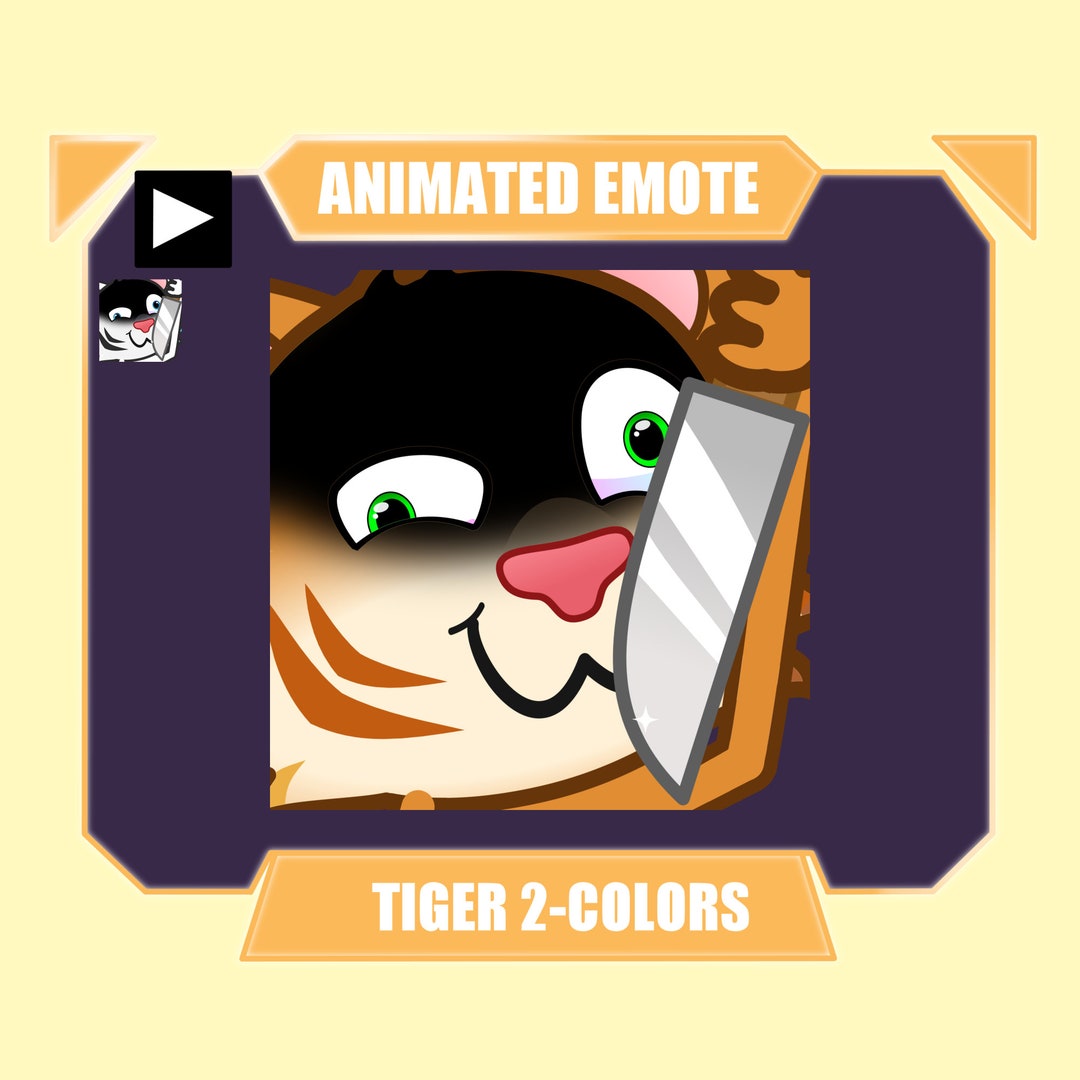 ANIMATED Tiger With Knife Emote for Twitch Kick Discord Youtube ...