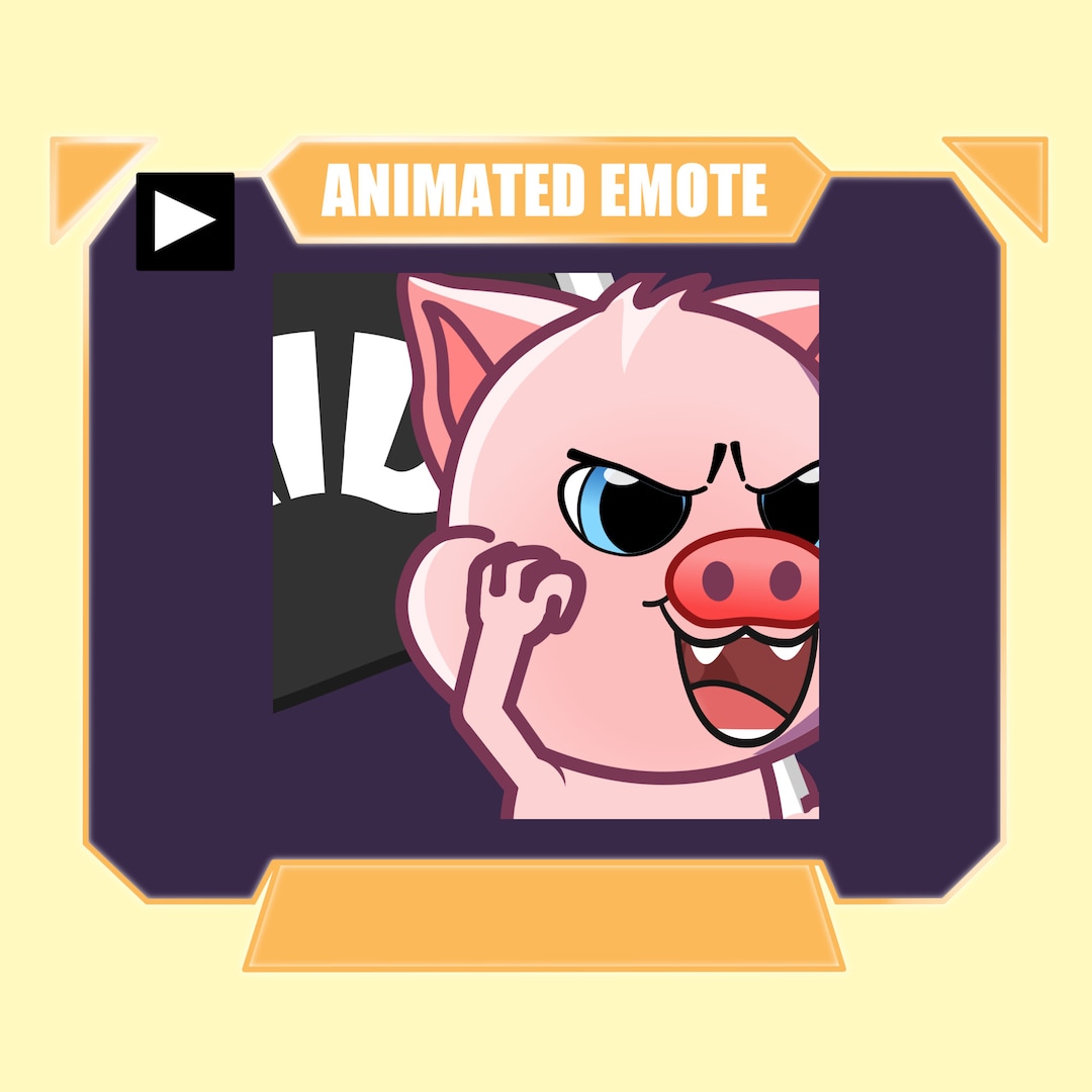 ANIMATED Pig Raid Emote for Twitch Kick Discord Youtube Stream | Pink ...