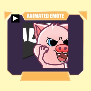 ANIMATED Pig Raid Emote for Twitch Kick Discord Youtube Stream | Pink ...