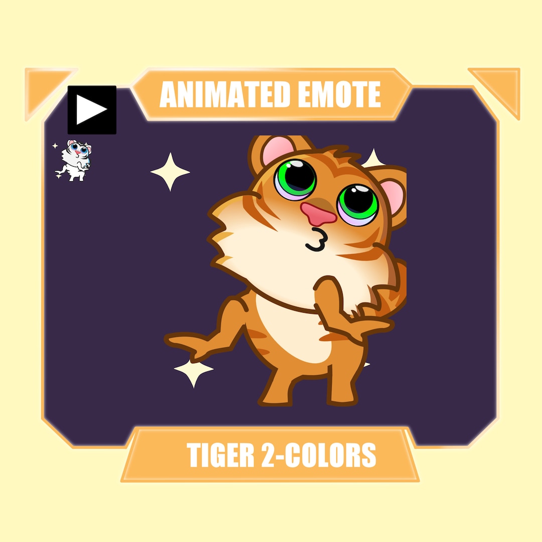 ANIMATED Tiger Disco Dance Emote for Twitch Kick Discord Youtube | Cute ...