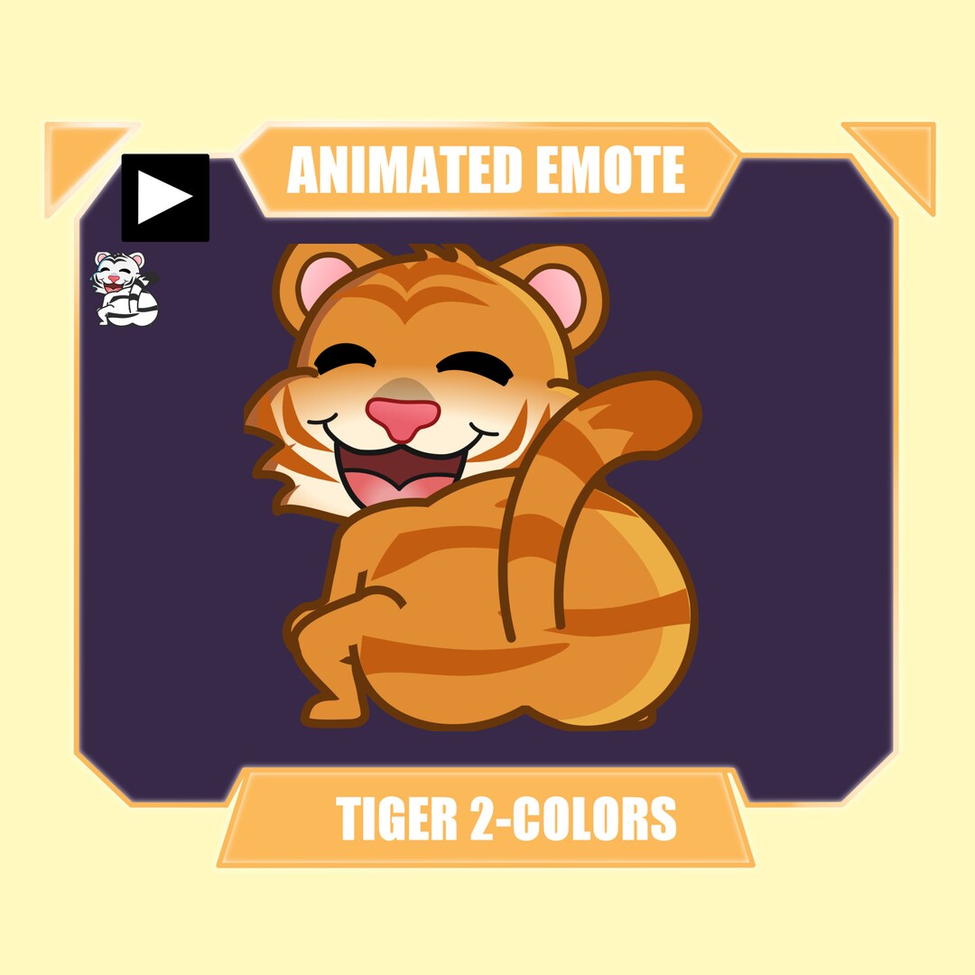 ANIMATED Tiger Twerking Emote for Twitch Kick Discord Youtube | Orange White Tiger Twerk Dance ...