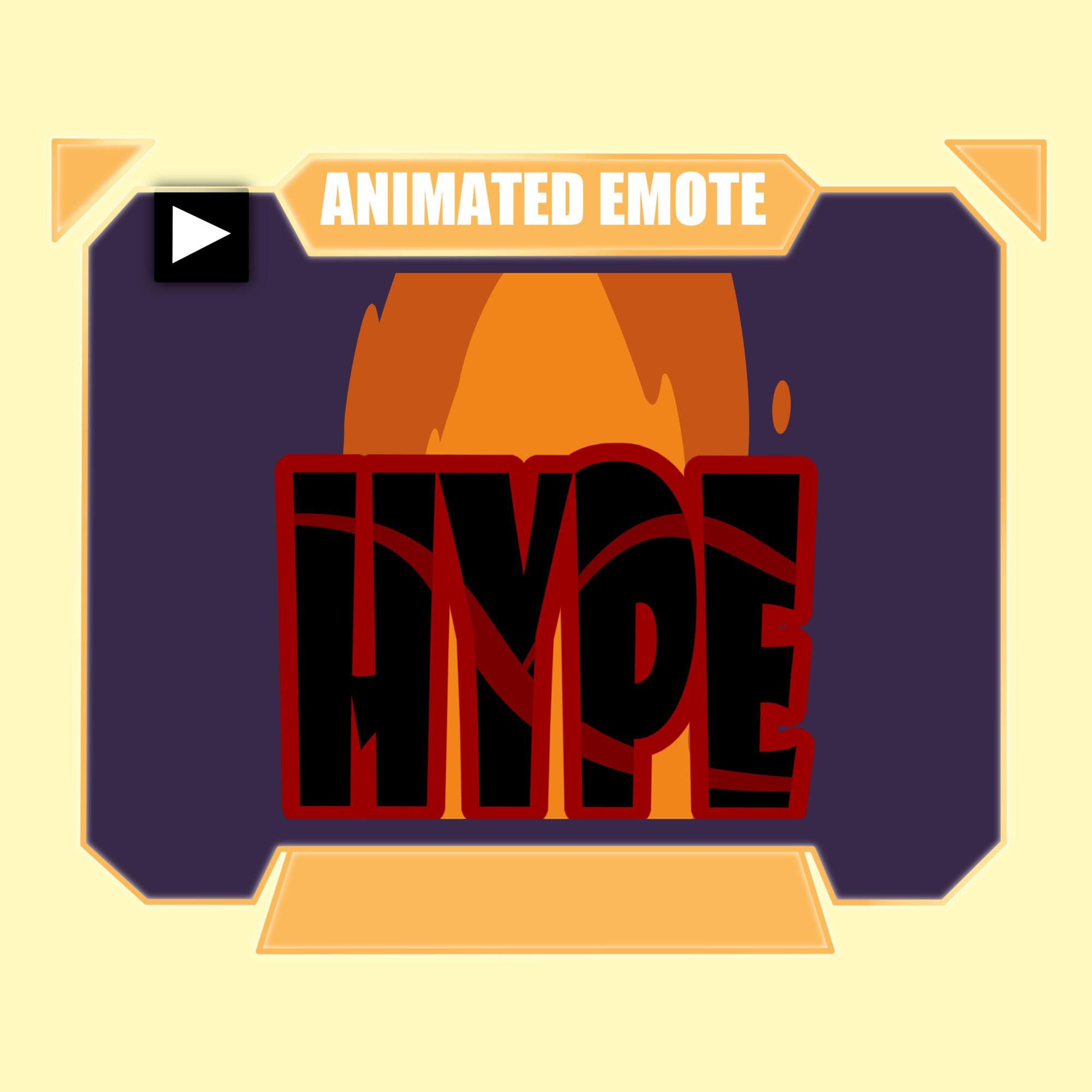 Animated and Static HYPE Text Emote for Twitch Discord Youtube Flaming ...