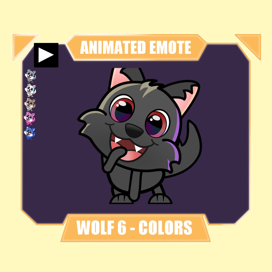 ANIMATED Cute Wolf Dance Emote | Dancing Emote for Twitch Kick Discord ...