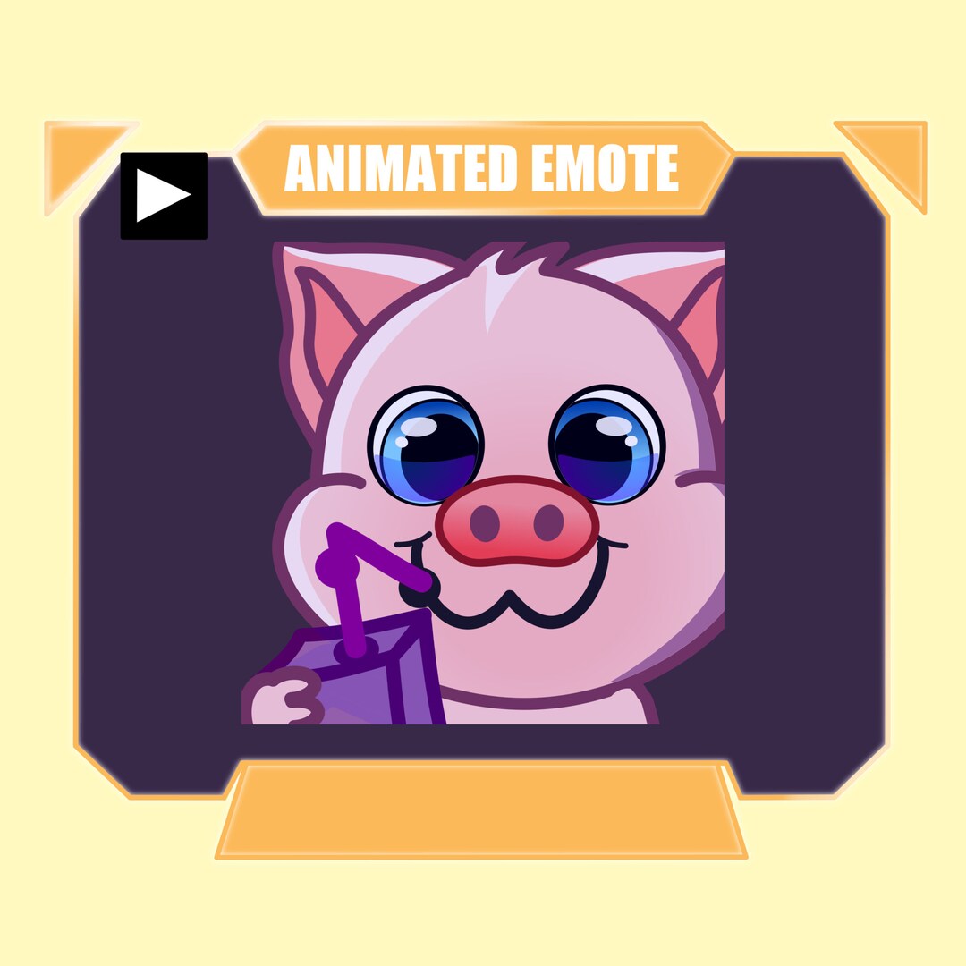 ANIMATED Pig Sipping Juice Emote for Twitch Kick Discord Youtube Stream ...