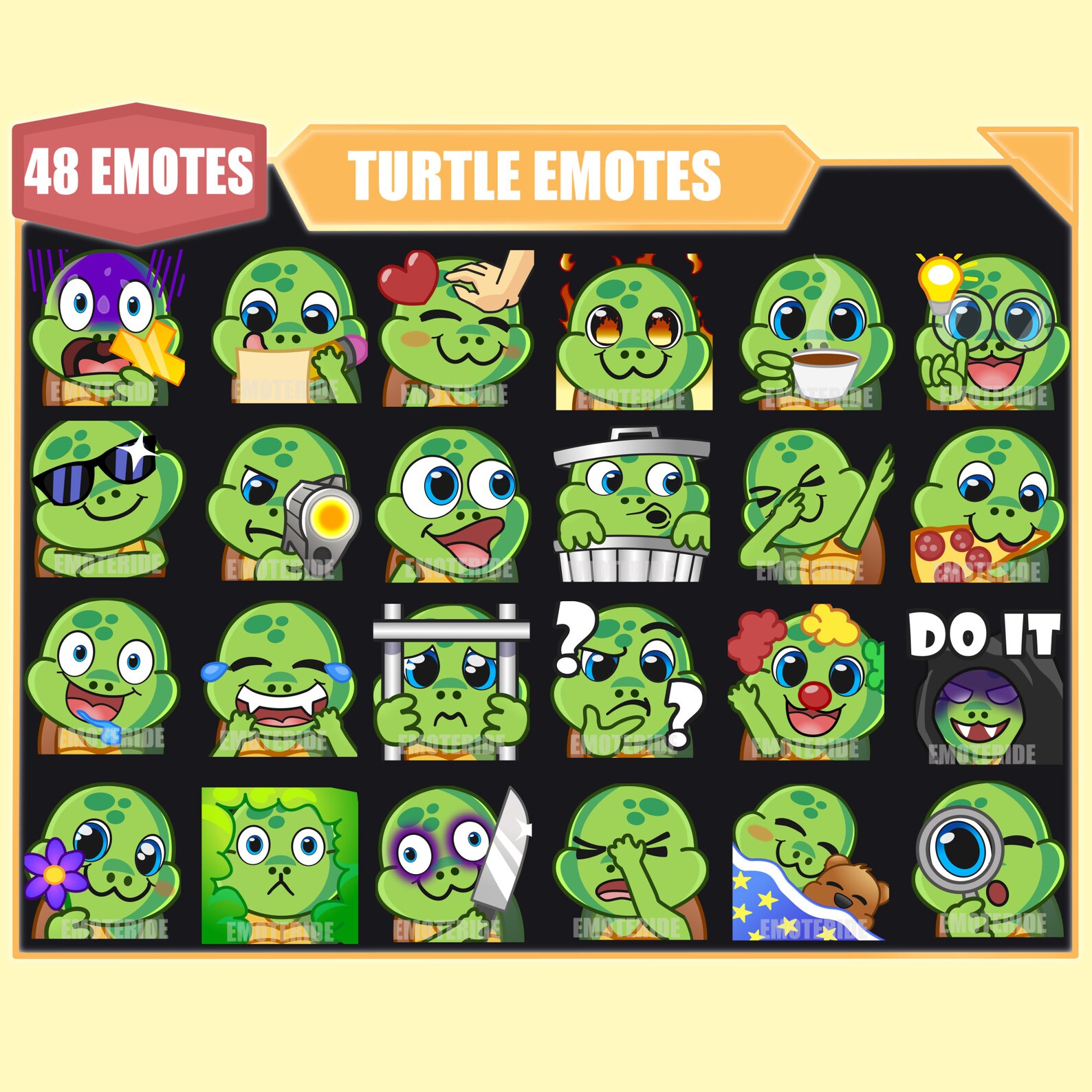 TURTLE Emote Bundle for Twitch Youtube Emotes Discord Emotes Streamer ...