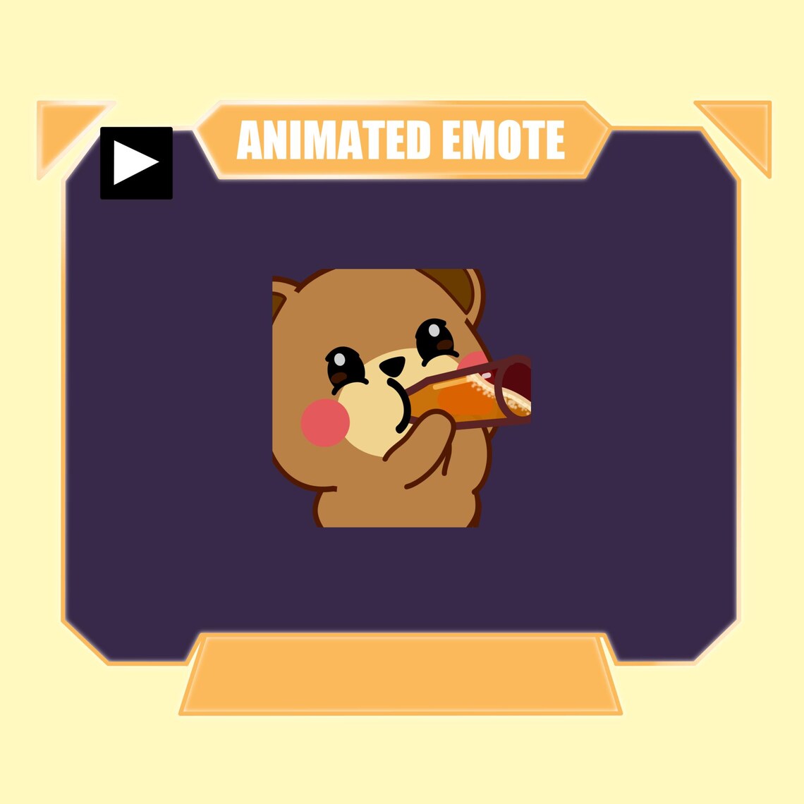 ANIMATED Cute Bear Drinking Beer Emote for Twitch Kick Discord Youtube ...