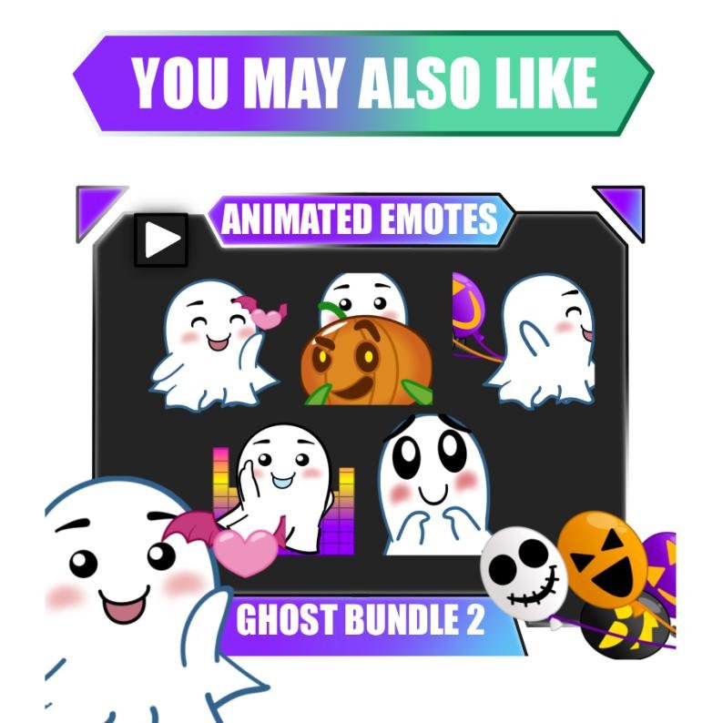 ANIMATED EMOTES GHOST Bundle for Twitch Discord | Cute Spooky Ghost ...
