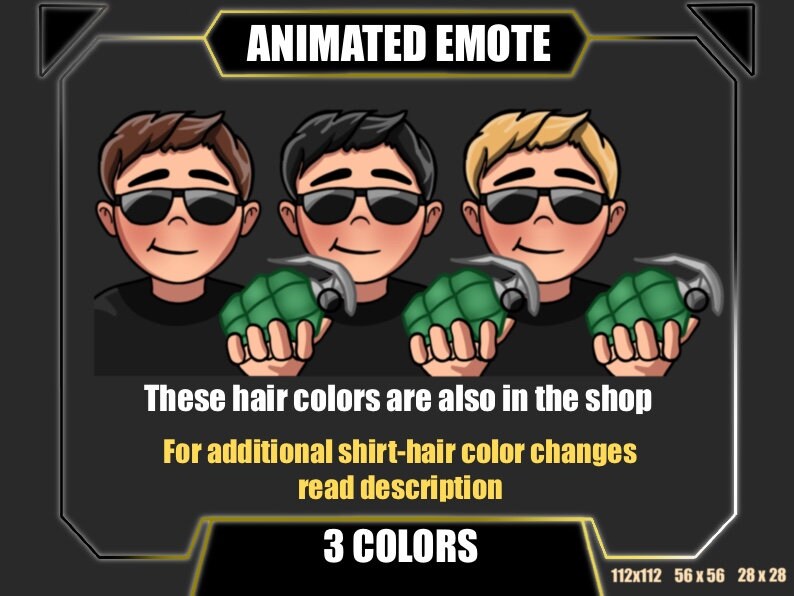 Bomb Emote Animated Rip Emote for Twitch Discord Youtube | Cool Guy ...